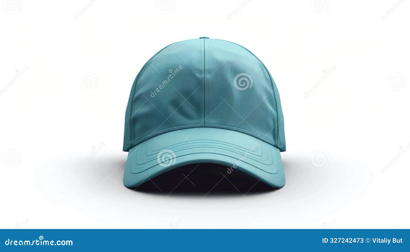 Plain Cyan Baseball Cap Sits on a White Background, Its Curved Brim ...
