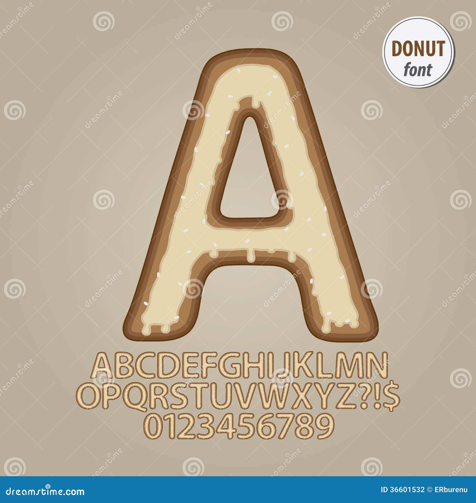Donut ABC. Pie Alphabet. Baked In Oil Letters. Icing And Sprinkling ...