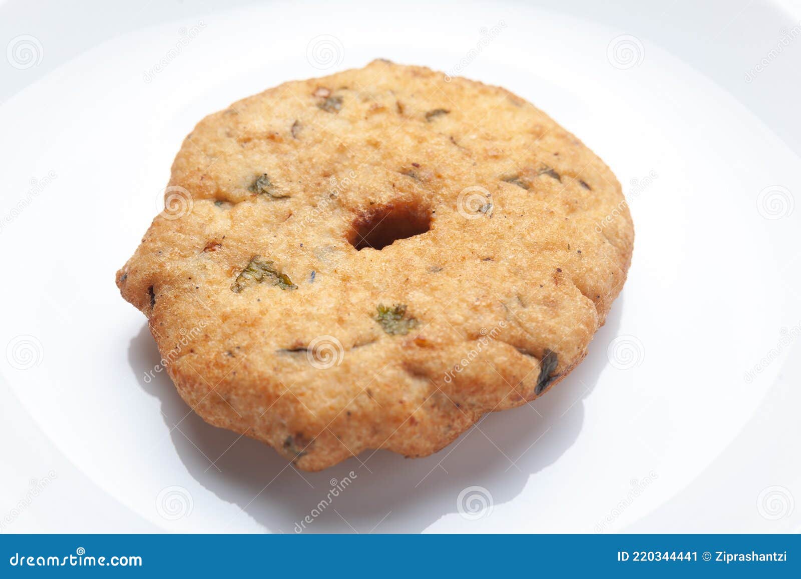 Plain Dry Dahi Badhe for Preparation of Chaat, Garnished with Cumin and ...