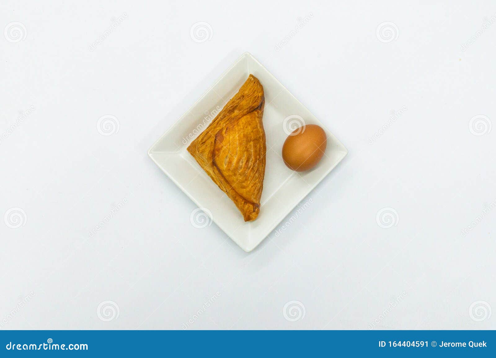 Plain Egg Turnover on White Background. Empty Copy Space for Text Stock ...