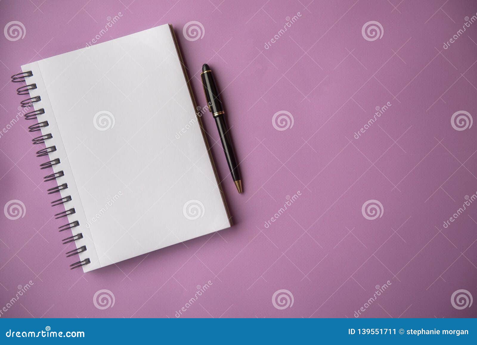 Plain Empty Notebook, on a Pink Background Stock Image - Image of ...