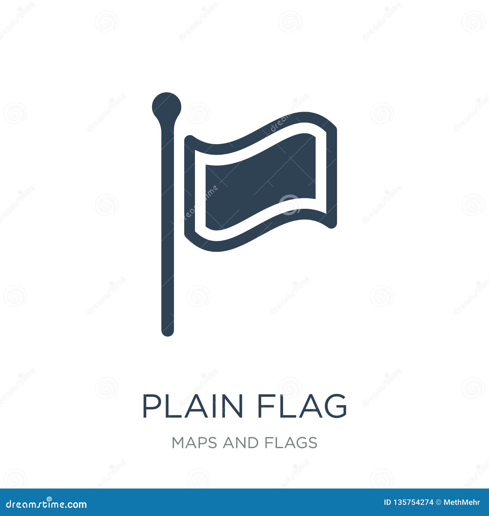 Plain Flag Icon in Trendy Design Style. Plain Flag Icon Isolated on ...