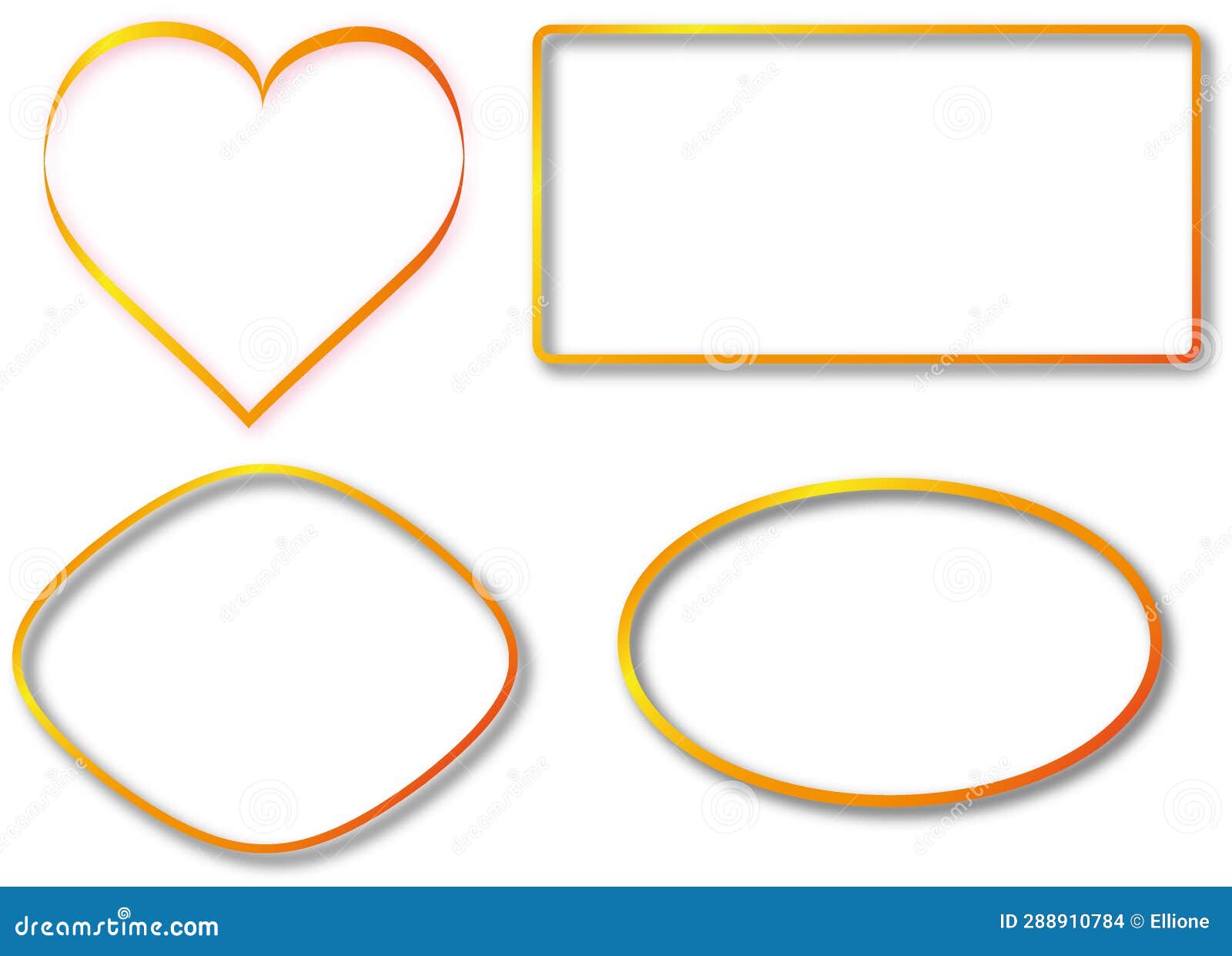 Set of Stickers with a Golden Border. Stock Illustration - Illustration ...