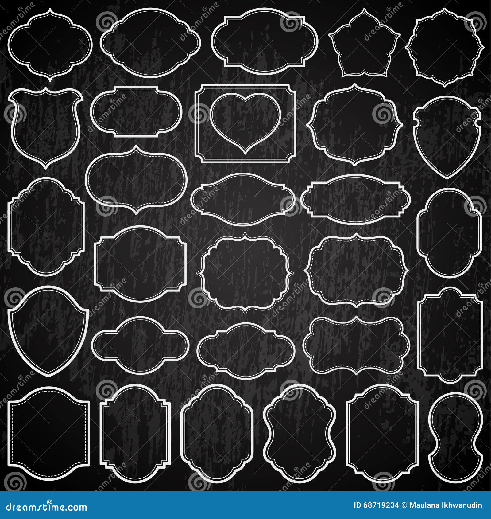 Plain Frames on the Blackboard Stock Vector - Illustration of blank ...