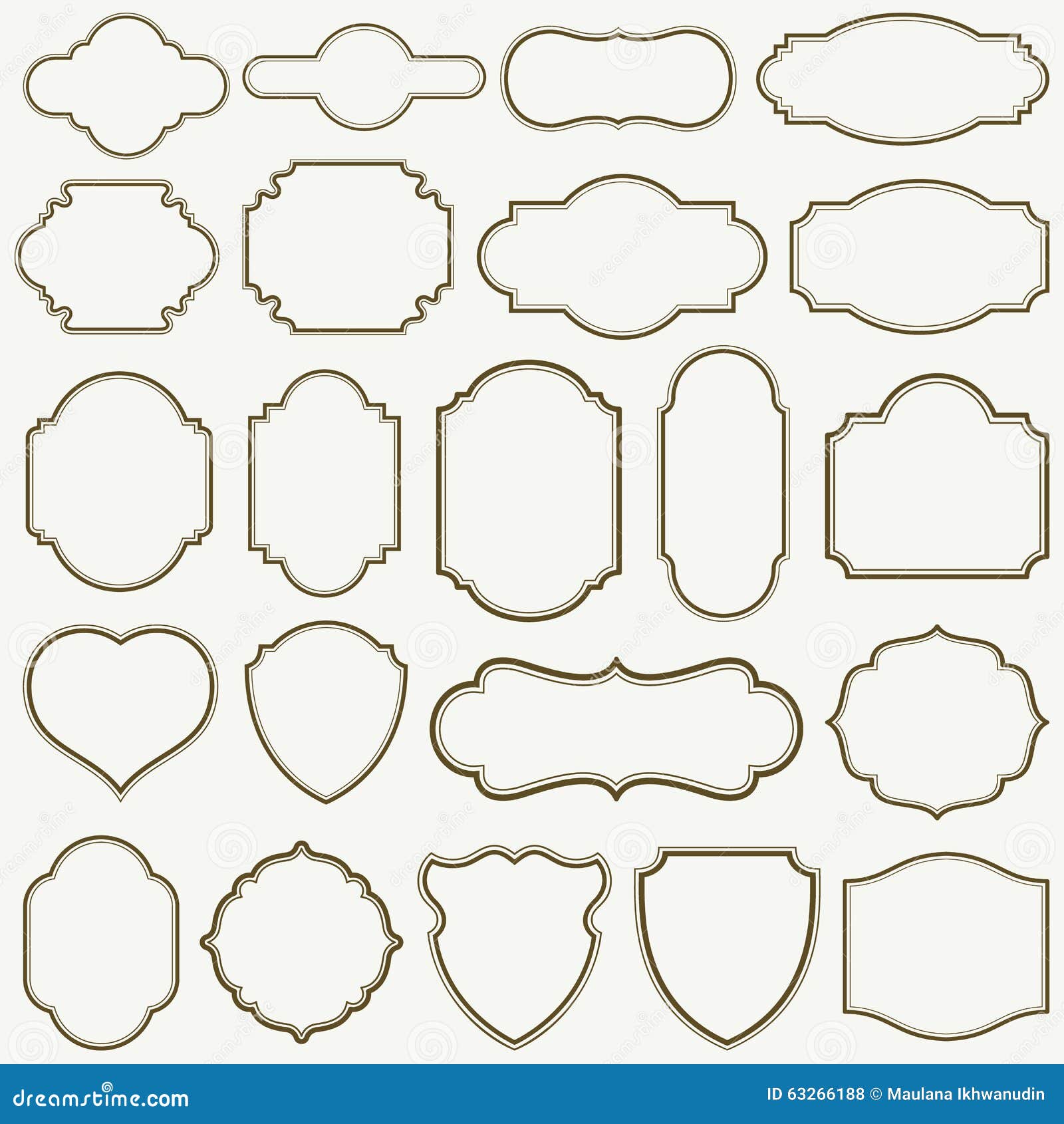 Plain Frames III stock vector. Illustration of calligraphic - 63266188