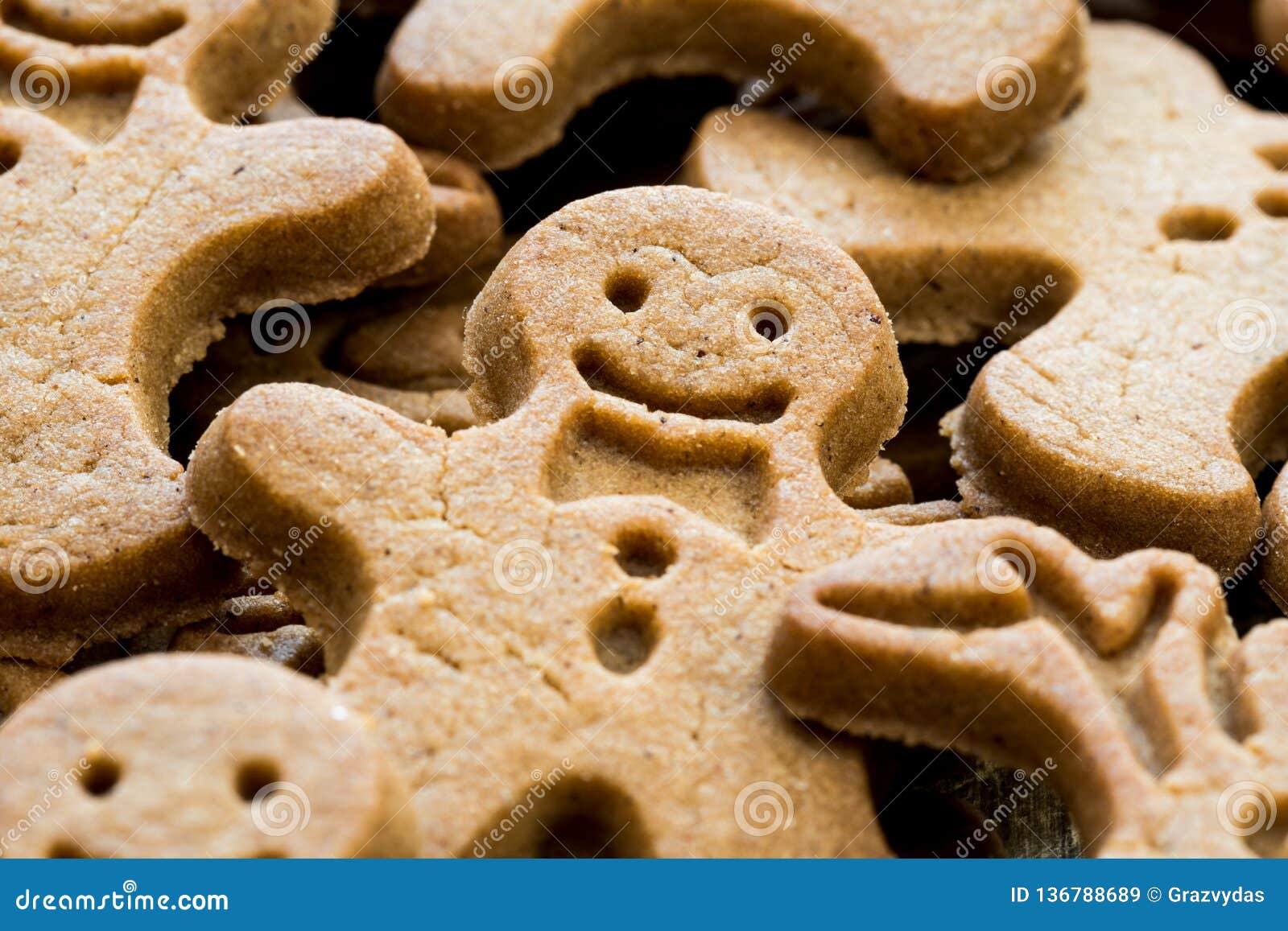 Plain Gingerbread Man Close-up Stock Image - Image of concept ...