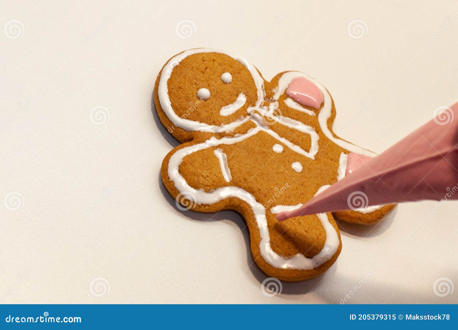 Plain Gingerbread Man on White Background. Ideal As Simple Concept or ...