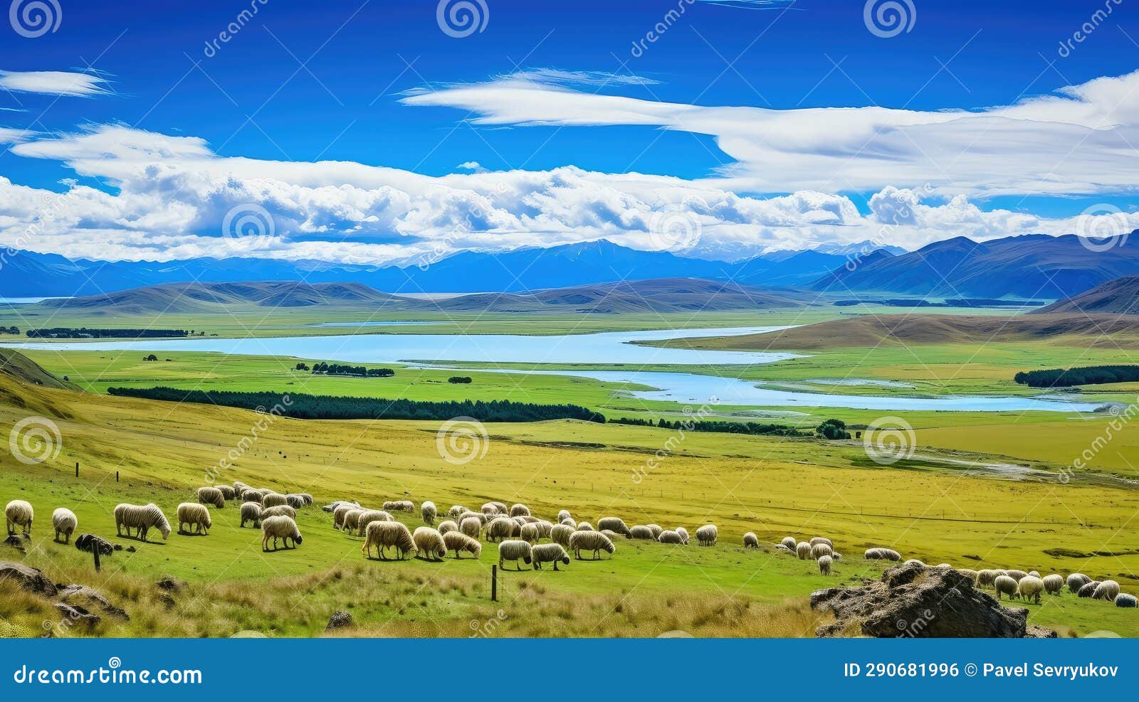 Plain green basin steppe stock illustration. Illustration of khakassia ...