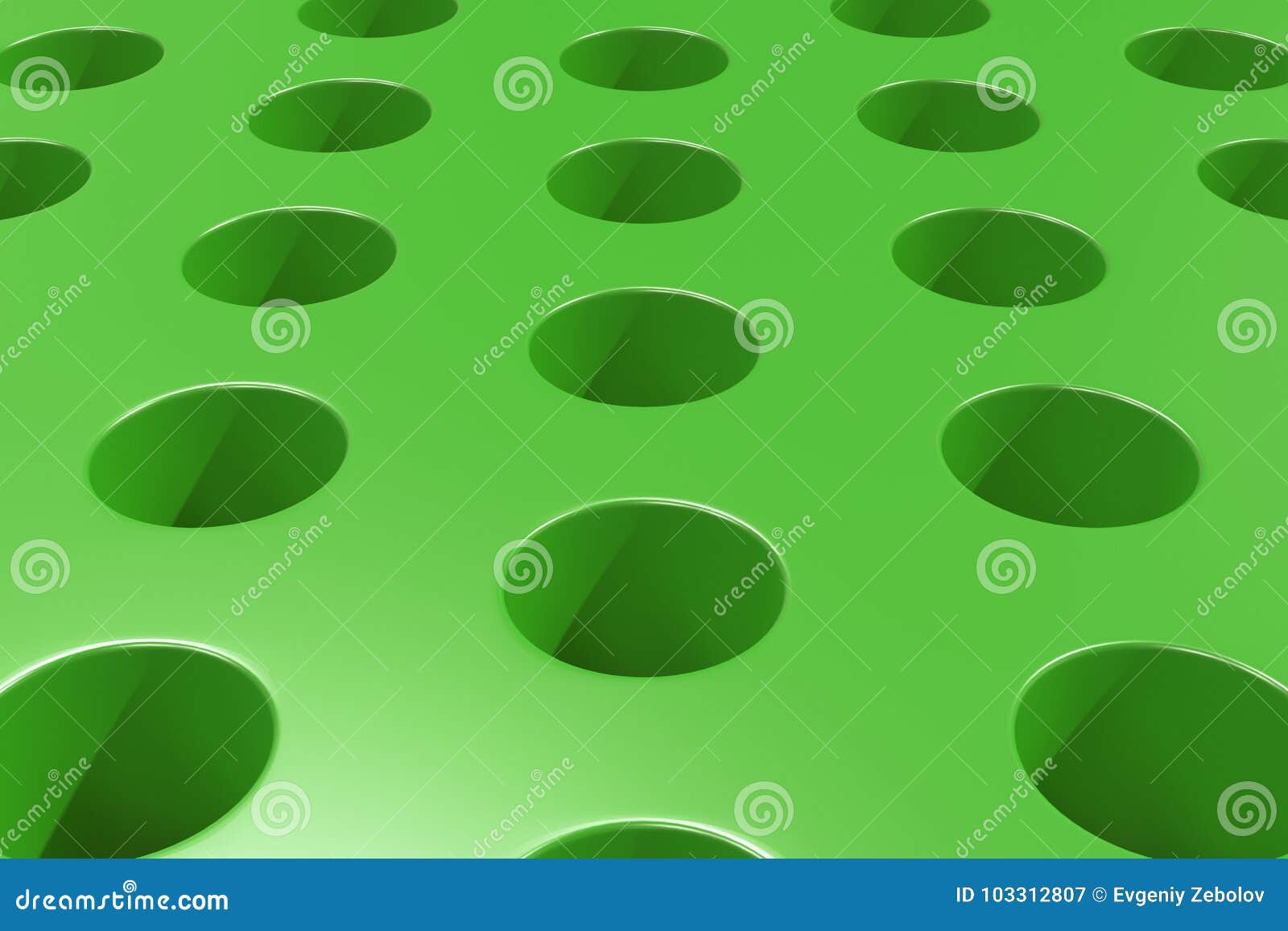 Plain Green Surface with Cylindrical Holes Stock Illustration ...