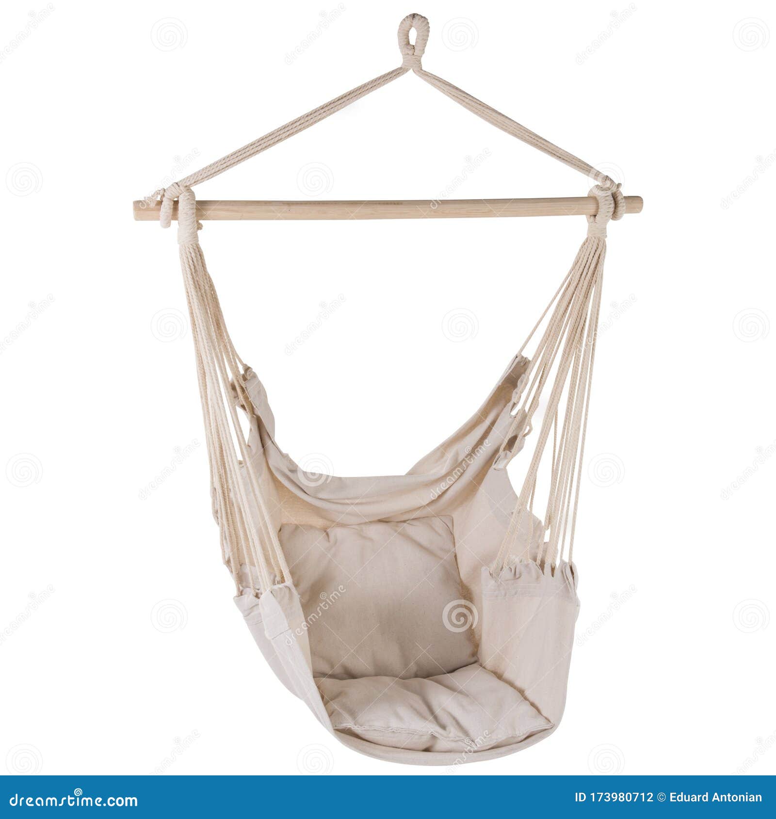 Plain Hammock Chair, on a White Background, Side View Stock Photo ...