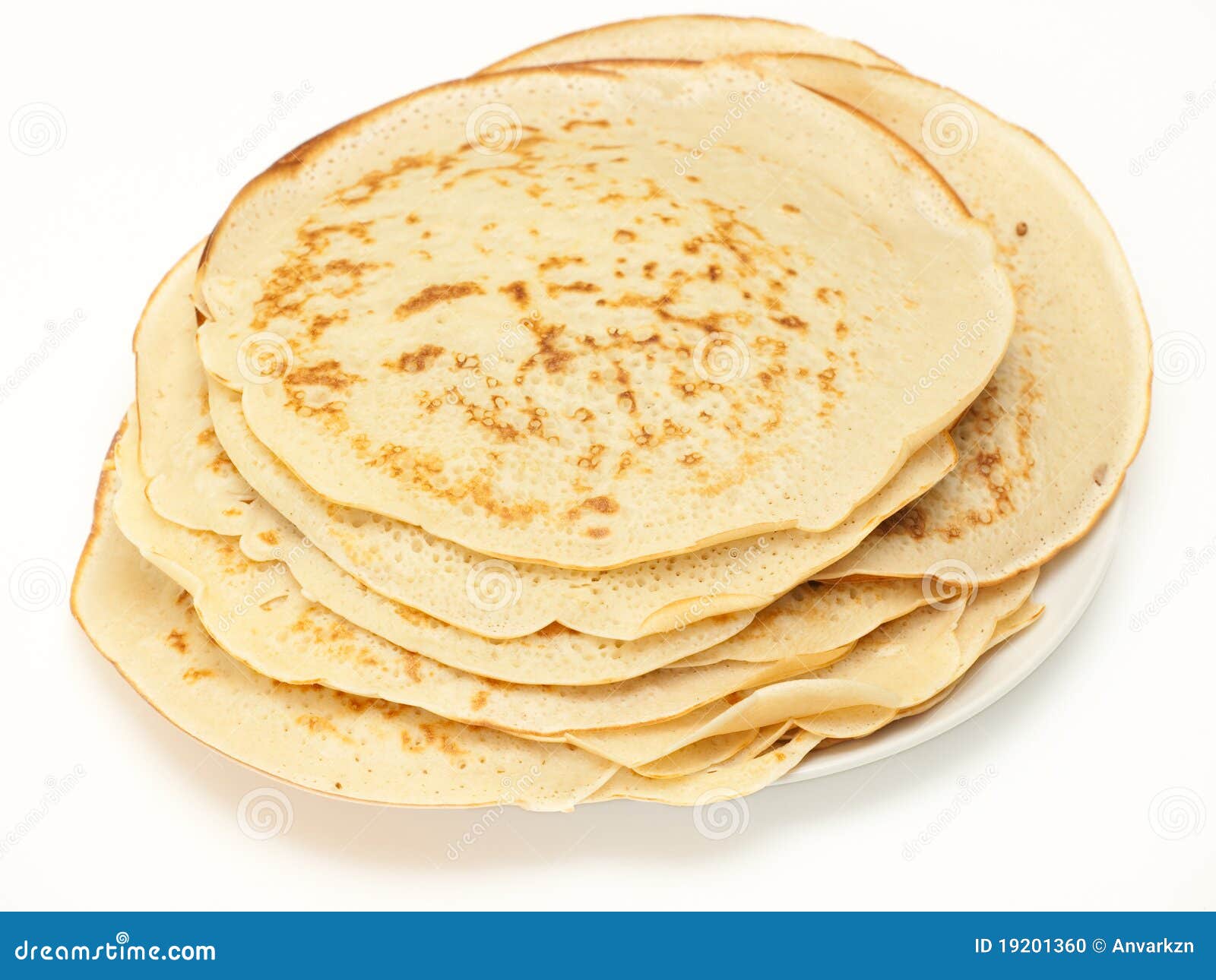 Plain Homemade Pancakes Against White Stock Photo - Image of russian ...