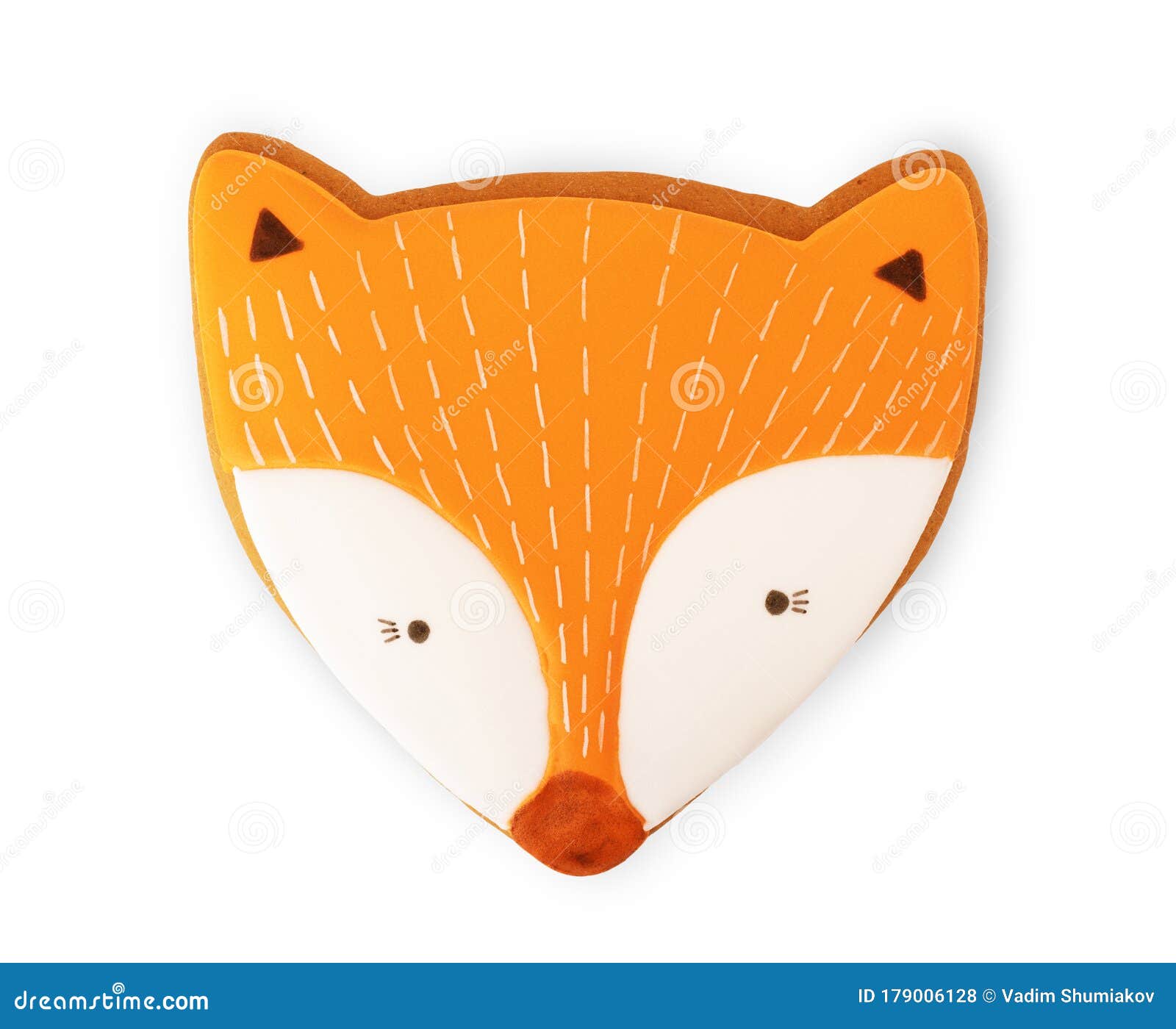 Plain Icing Sugar Cookies in Fox Shape on White Background Stock Photo ...