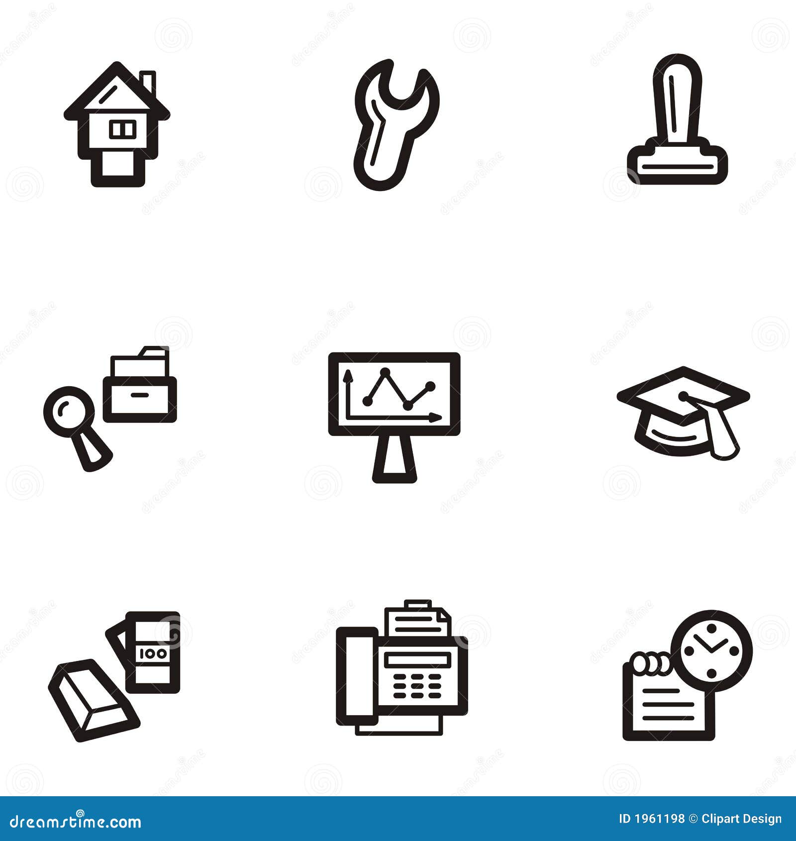 Plain Icon Series - Business Stock Vector - Illustration of clock ...