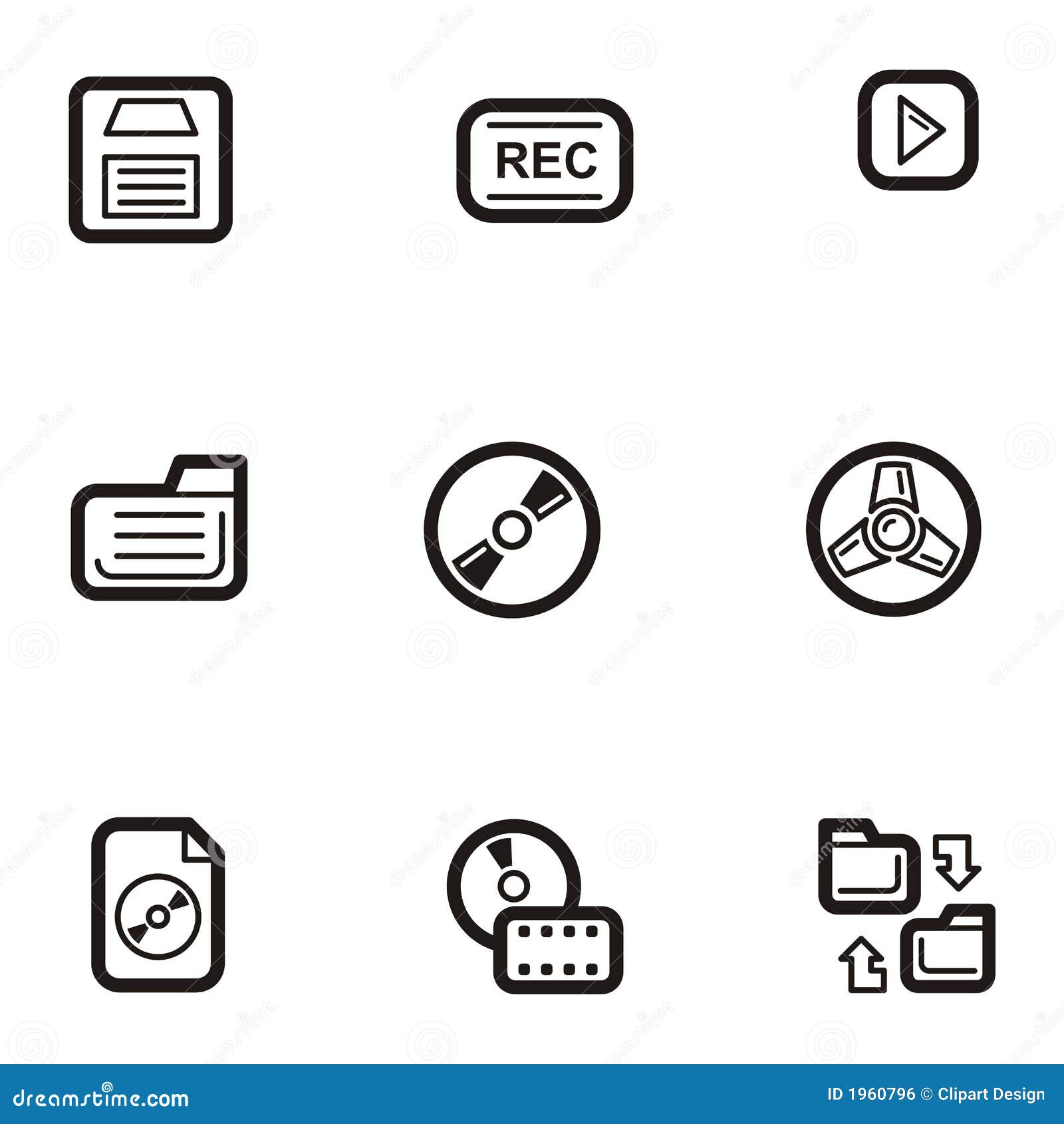 Plain Icon Series - Media stock vector. Illustration of disk - 1960796