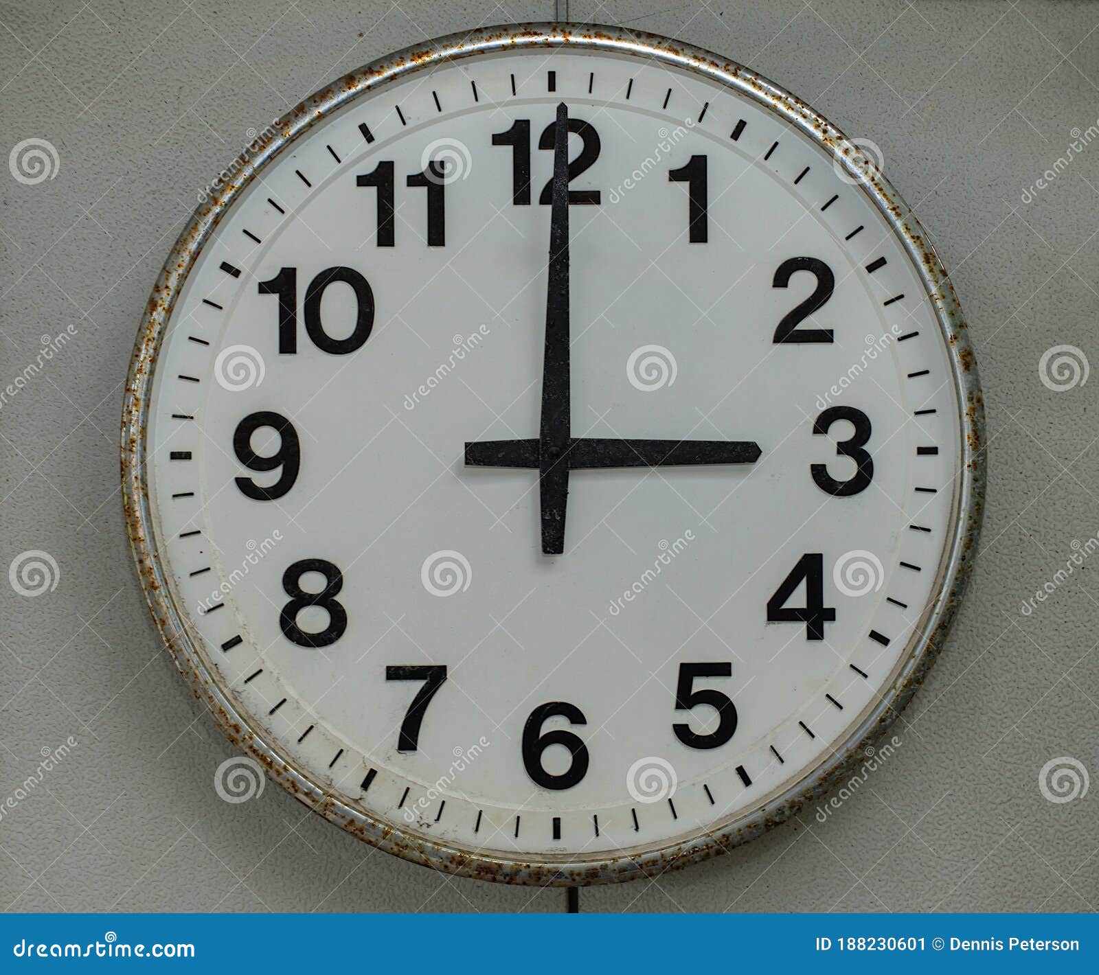 A Plain Industrial Looking Clock Stock Image - Image of looking ...