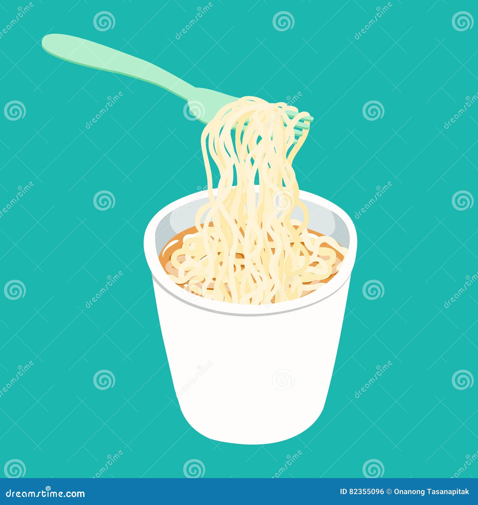 Instant Noodle Cup Doodle Drawing Vector Illustration | CartoonDealer ...