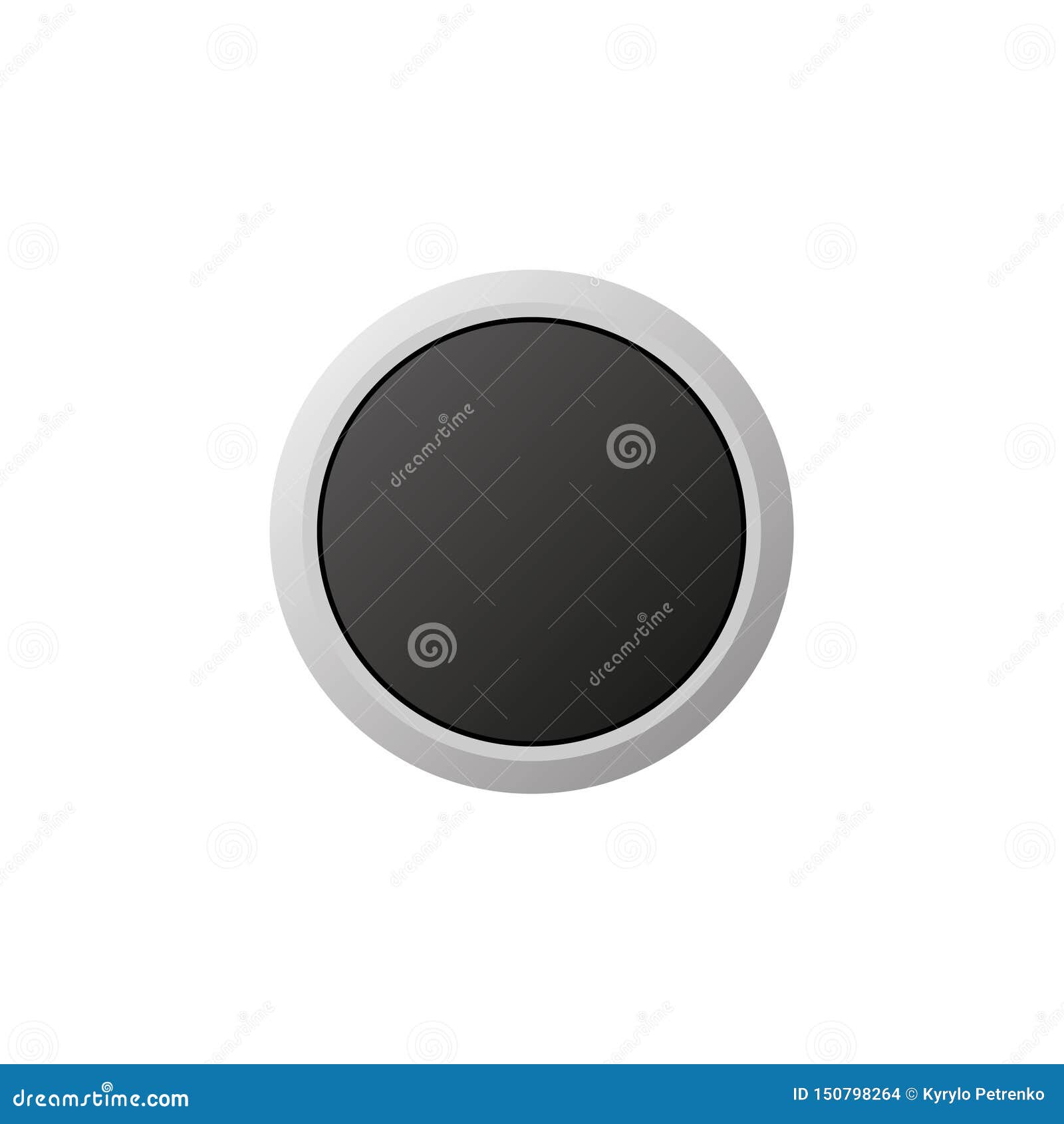 Plain Isolated Black Button on White Background Stock Vector ...