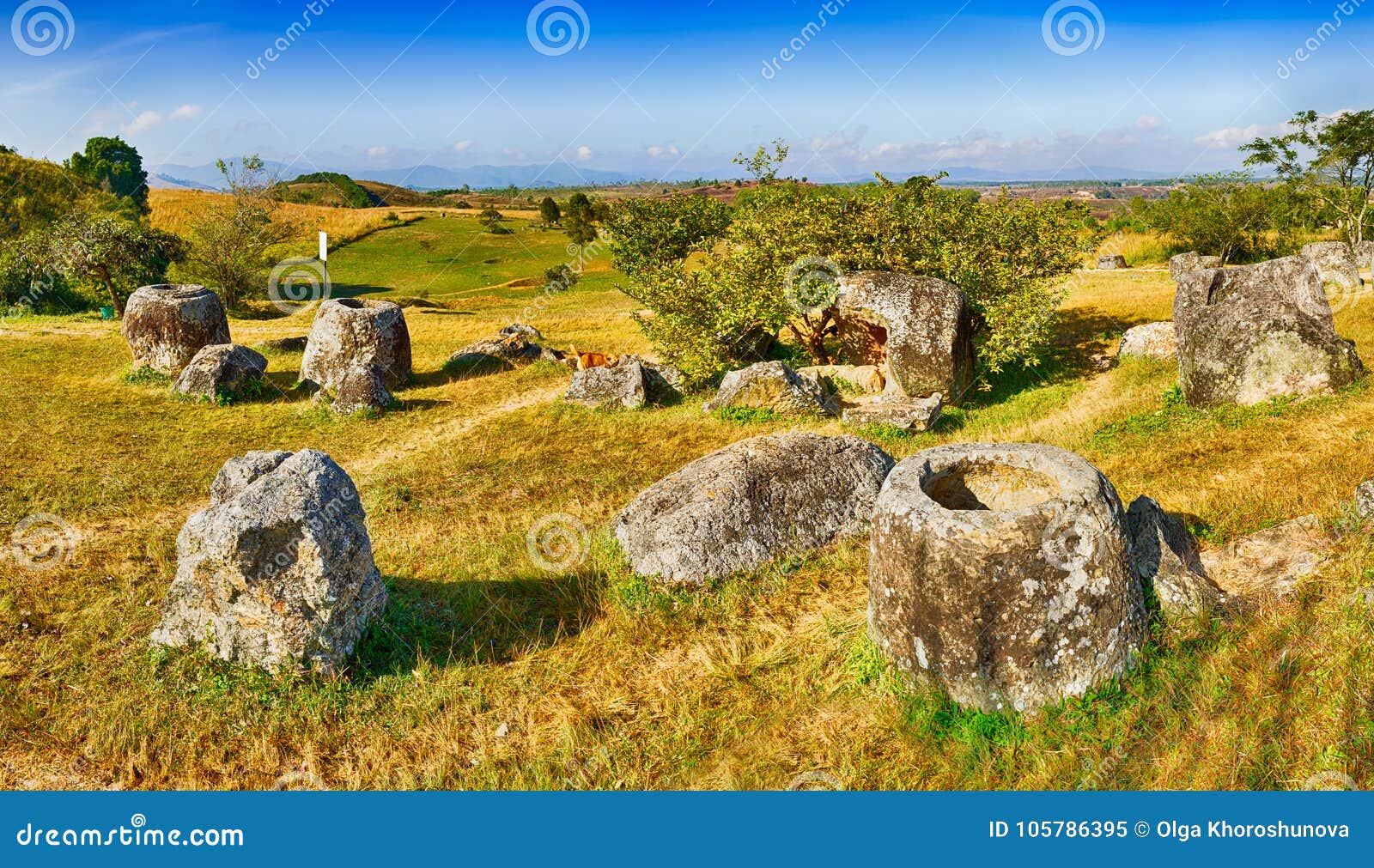 The Plain of jars. Laos stock image. Image of landscape - 105786395