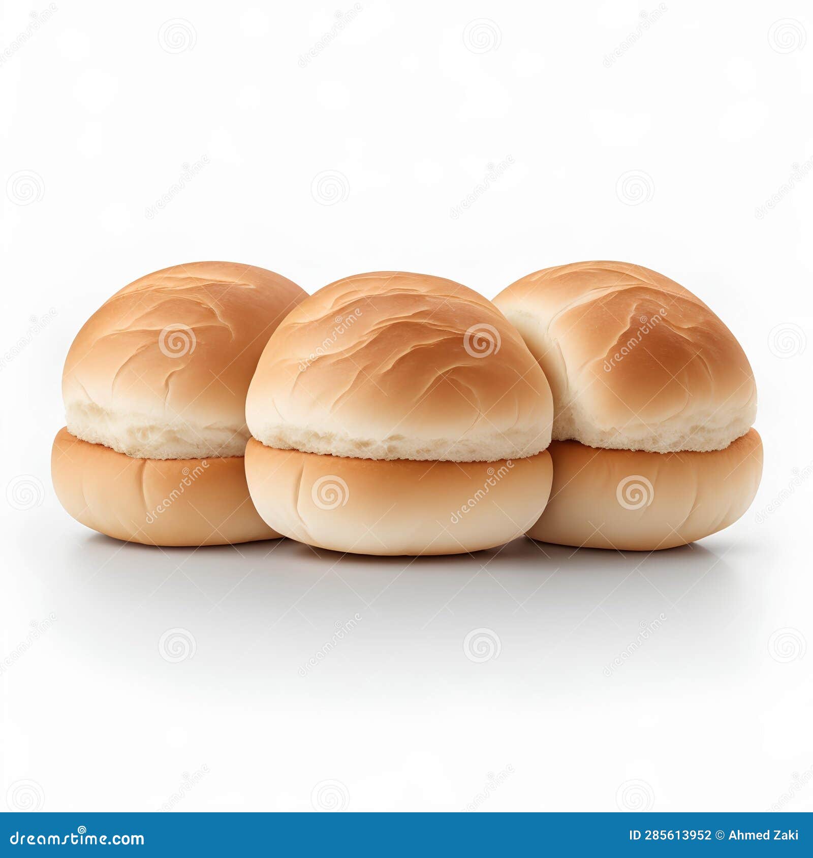 Plain Kaiser Rolls Isolated On White Background With Empty Space Around ...