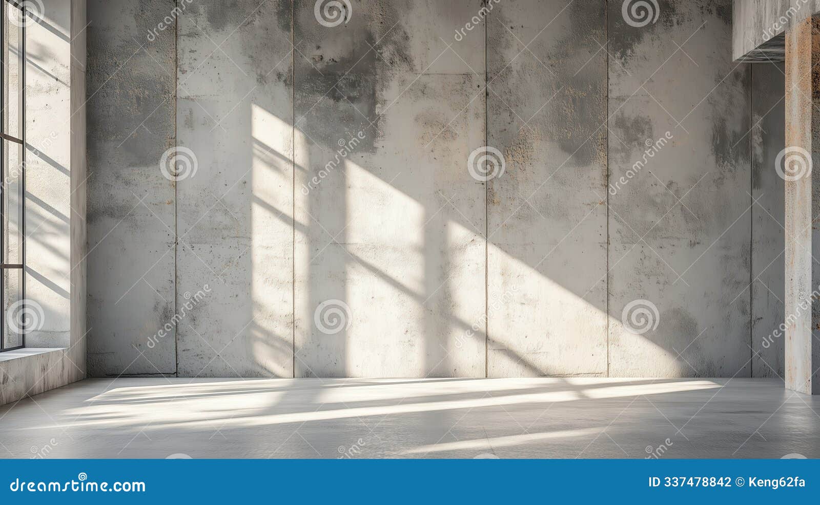 Plain Light Grey Concrete Studio Wall with Natural Light Casting ...