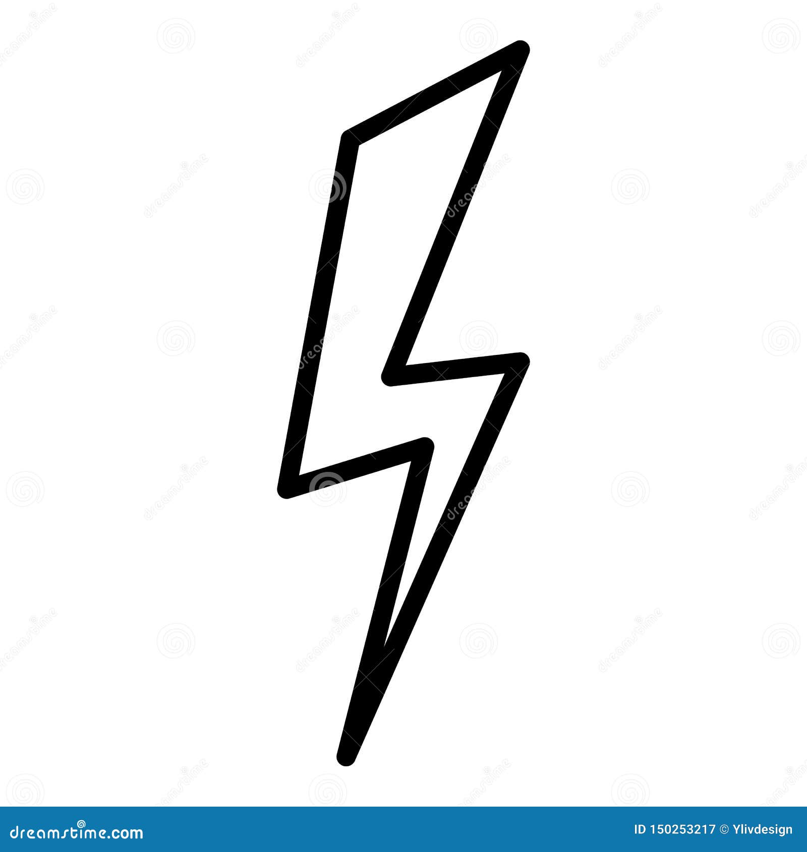 Plain Lightning Icon, Outline Style Stock Vector - Illustration of ...