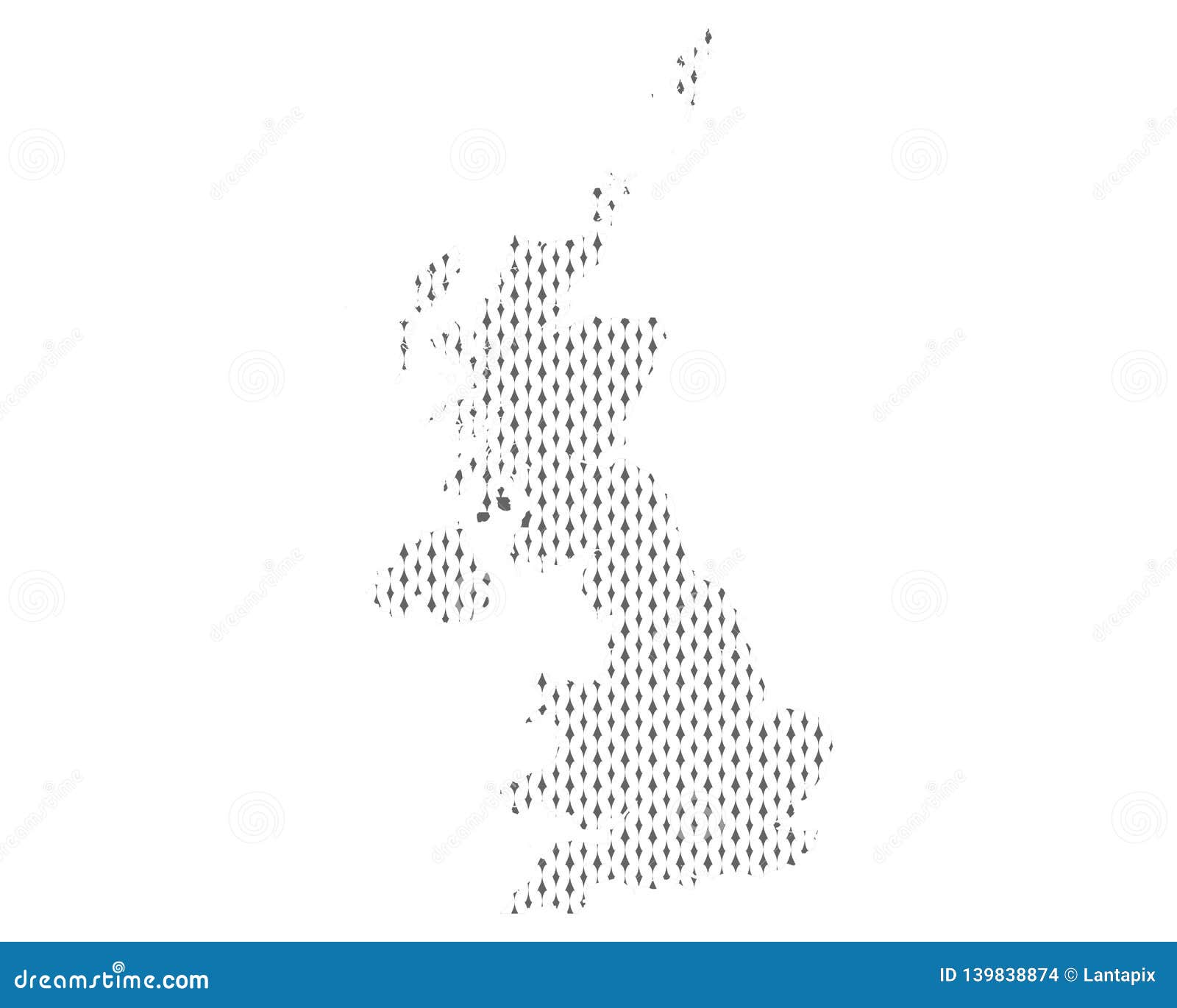 Plain Map of the United Kingdom Stock Vector - Illustration of thread ...