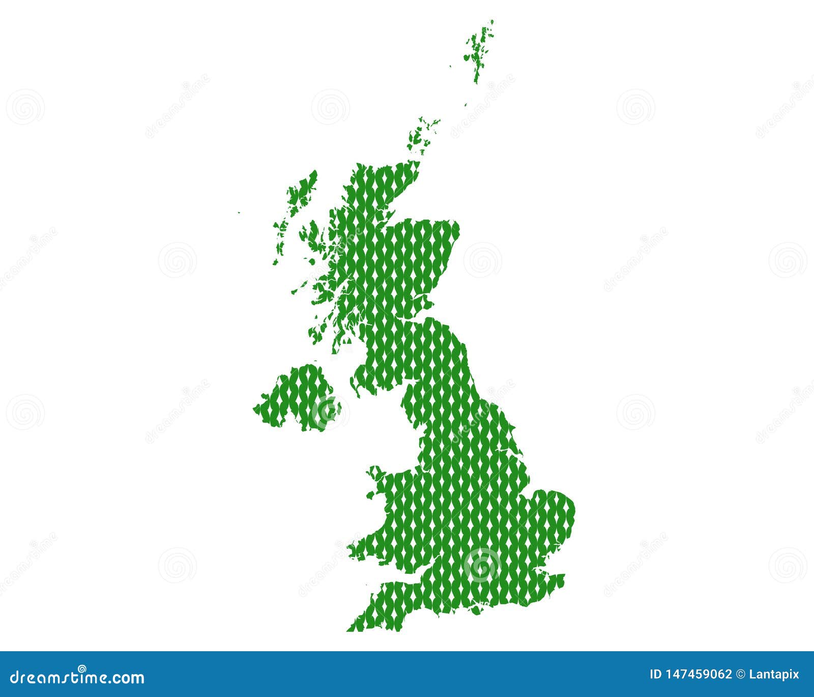Plain Map of the United Kingdom Stock Vector - Illustration of knitted ...