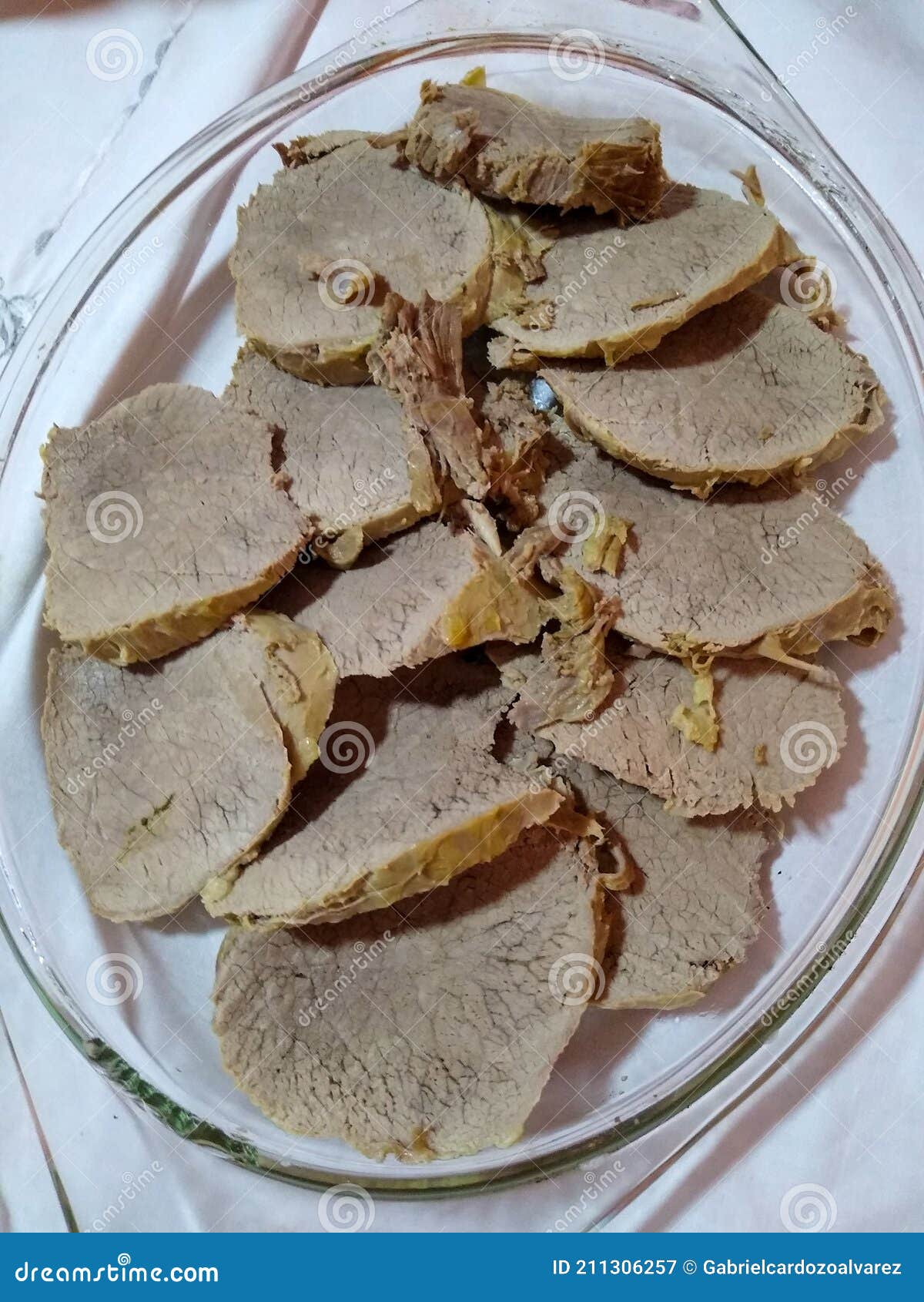 Plain meat slices, peceto. stock image. Image of plain - 211306257