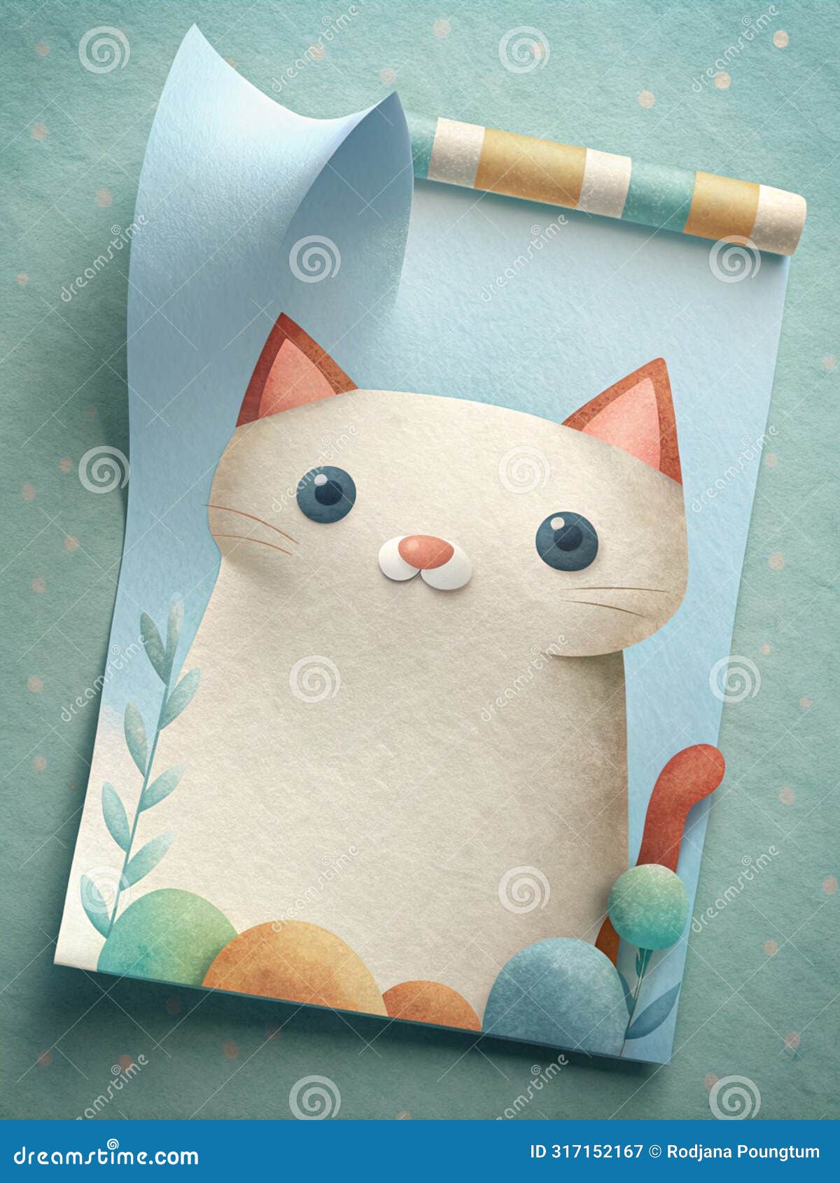 A Plain Memo Paper, Its Corners Stock Illustration - Illustration of ...