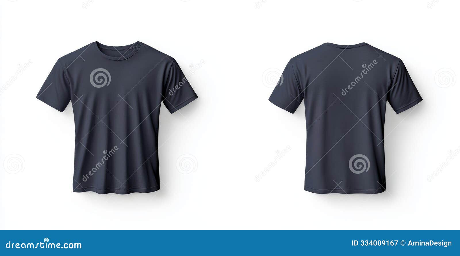 A Plain Navy Blue TShirt Mockup Showcasing Both Front and Back Views ...