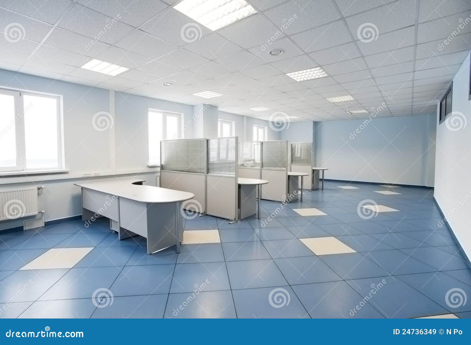 Plain Office Space Interior Stock Image - Image of indoor, floor: 24736349