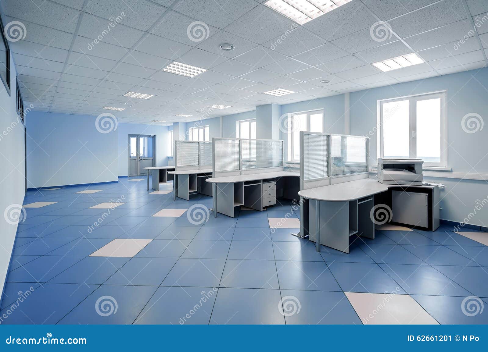 Plain Office Space Interior Stock Image - Image of indoor, machine ...