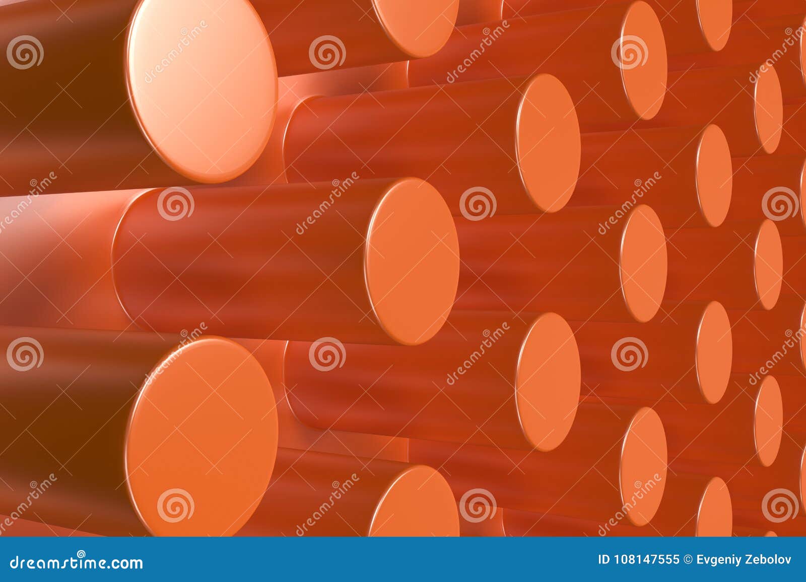 Plain Orange Surface with Cylinders Stock Illustration - Illustration ...