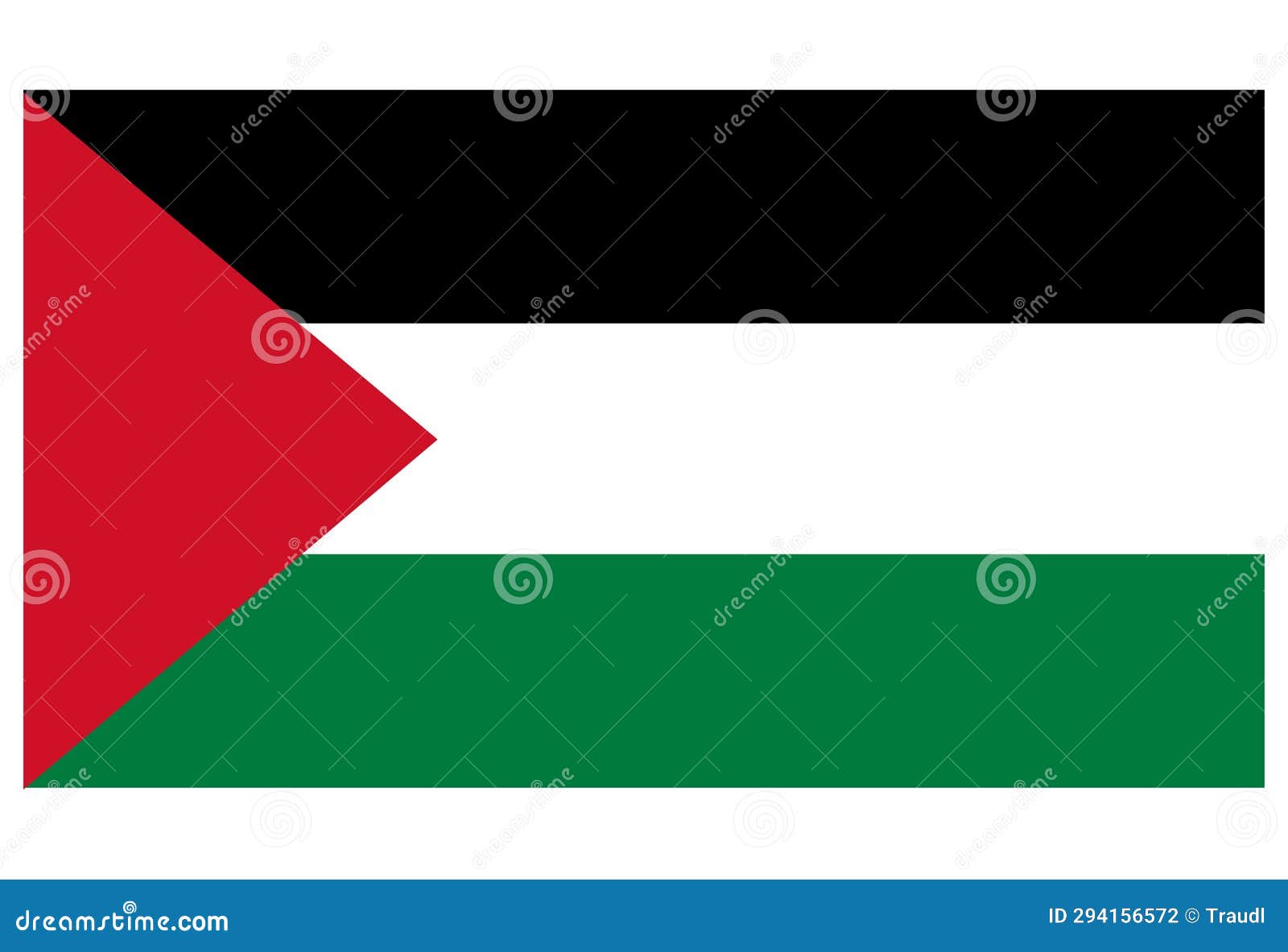 Plain Palestinian Flag. Palestinian National Symbol. Vector ...