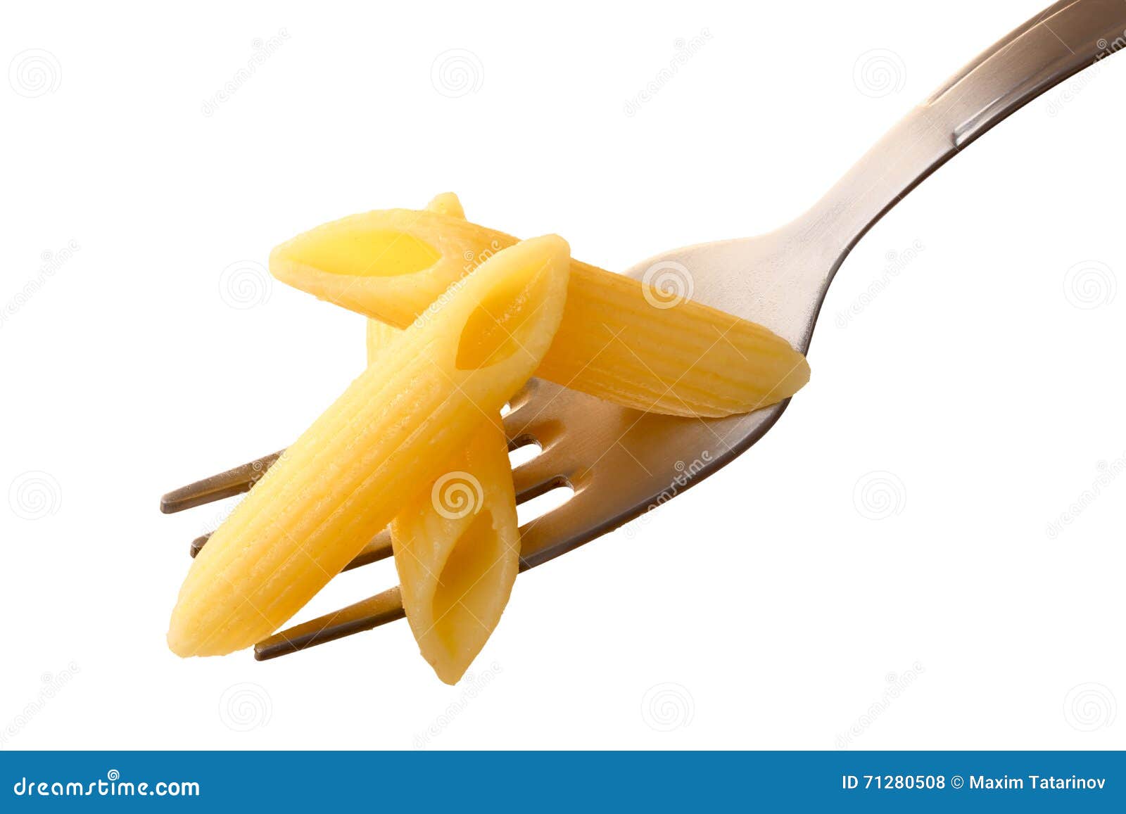 Plain Penne Rigate Pasta on a Fork Stock Photo - Image of rigate ...