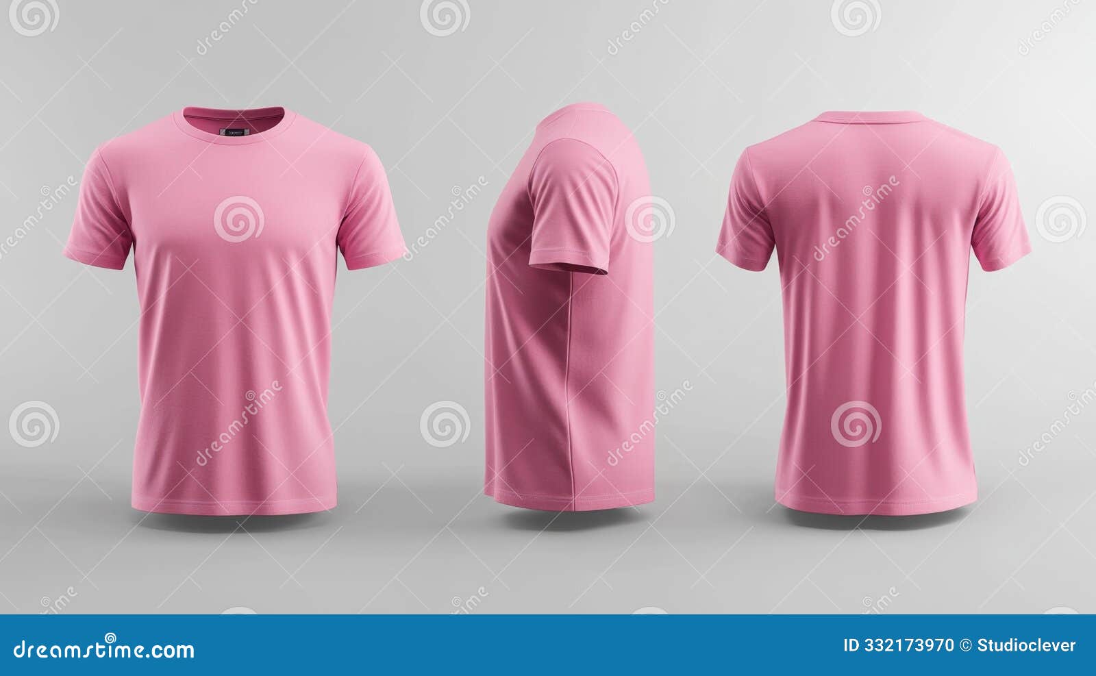 Plain Pink T-shirt Front Side and Back View - Generative AI Stock ...