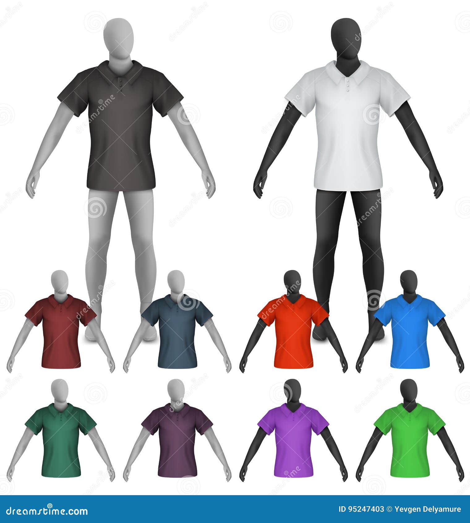 Plain Polo Shirt on Mannequin Torso Template Stock Vector ...