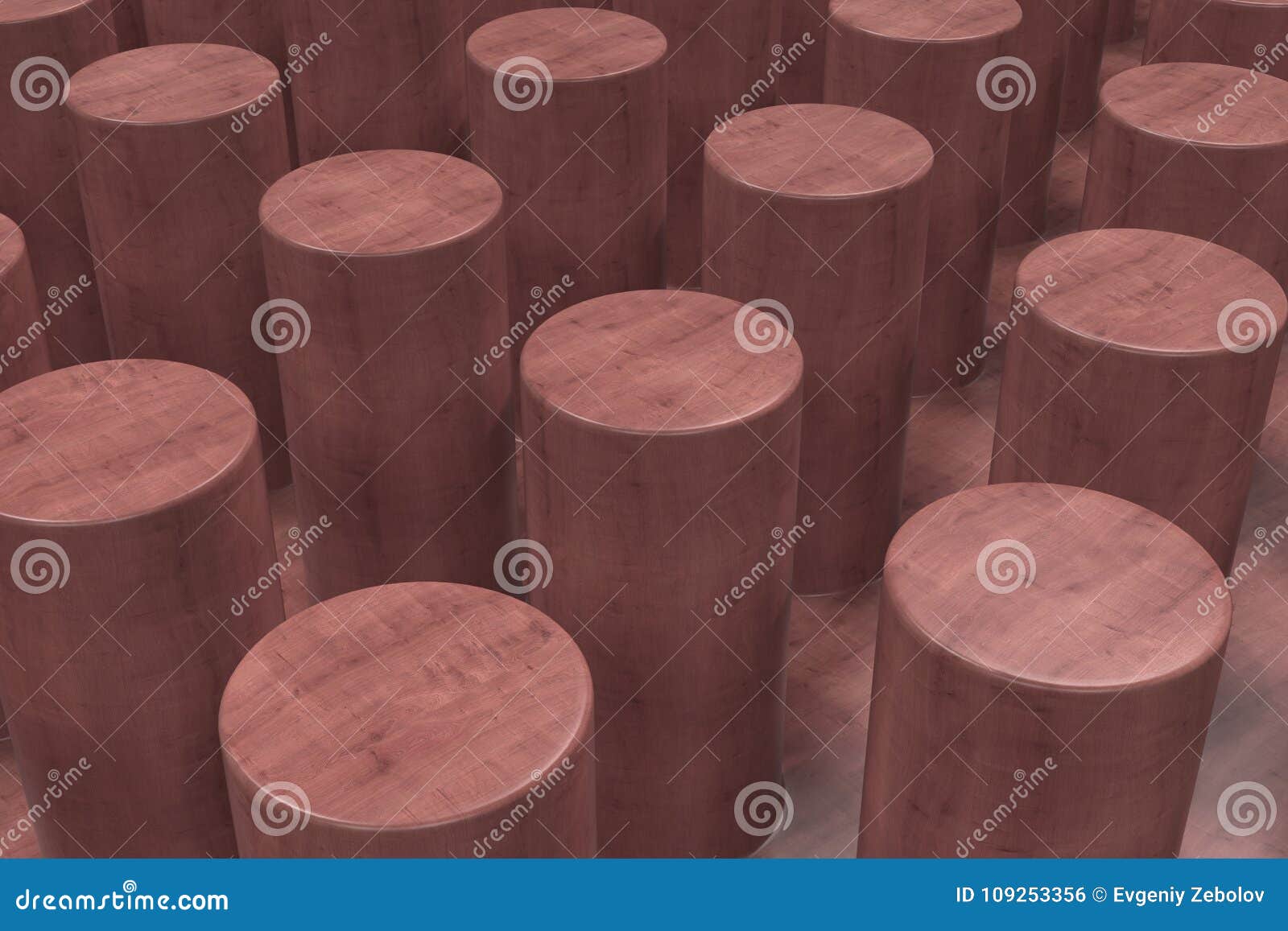 Plain Red Wooden Surface with Cylinders Stock Illustration ...