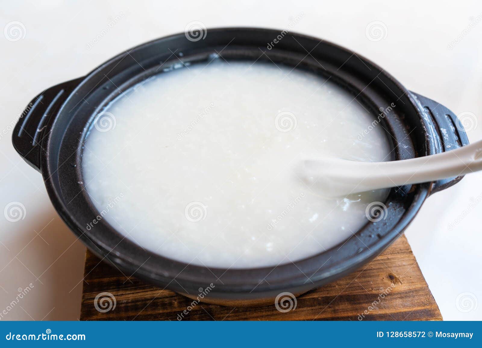 Plain Rice Porridge in Clay Pot Stock Photo - Image of cuisine, food ...
