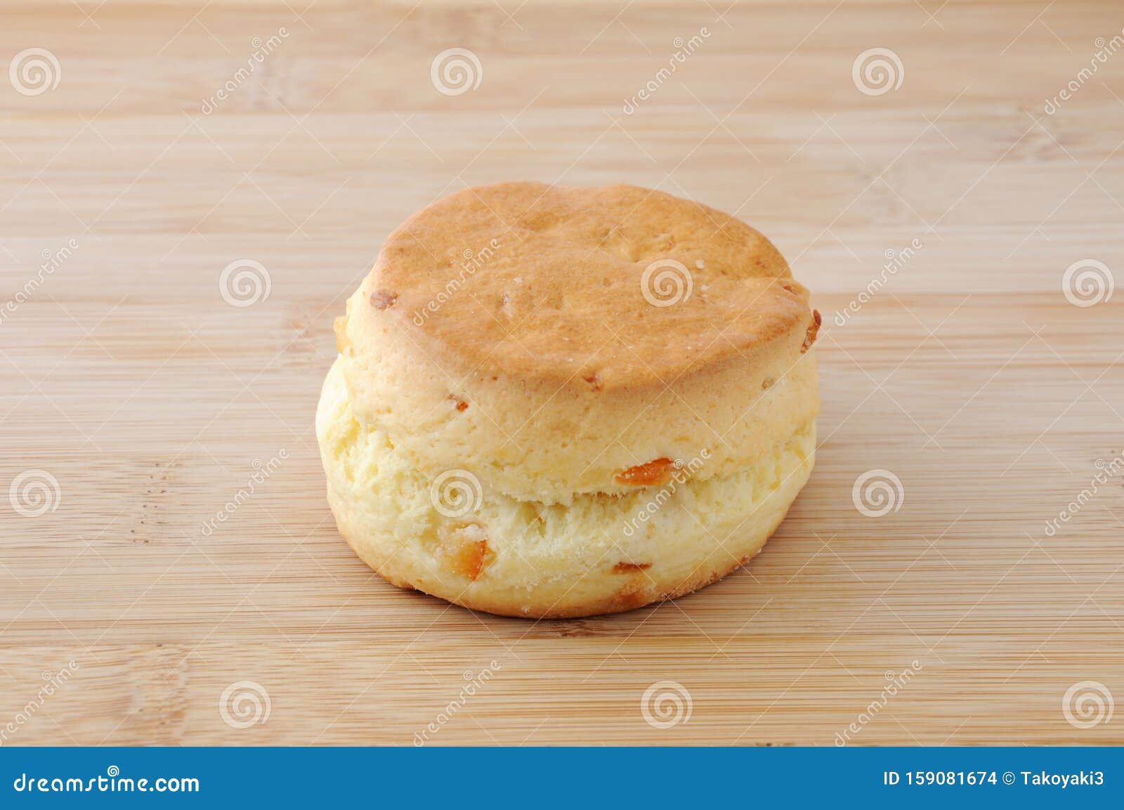 Plain Scone Biscuit on a Plate on Cutting Board Stock Photo - Image of ...