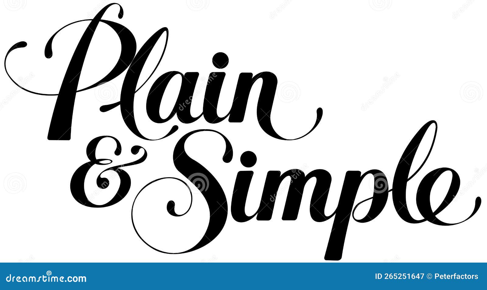 Plain & Simple - Custom Calligraphy Text Stock Vector - Illustration of ...