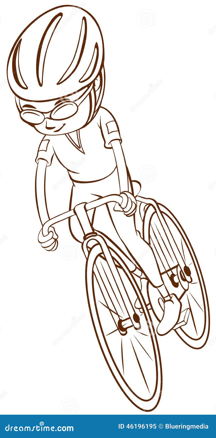 A Plain Sketch of a Cyclist Stock Vector - Illustration of male ...