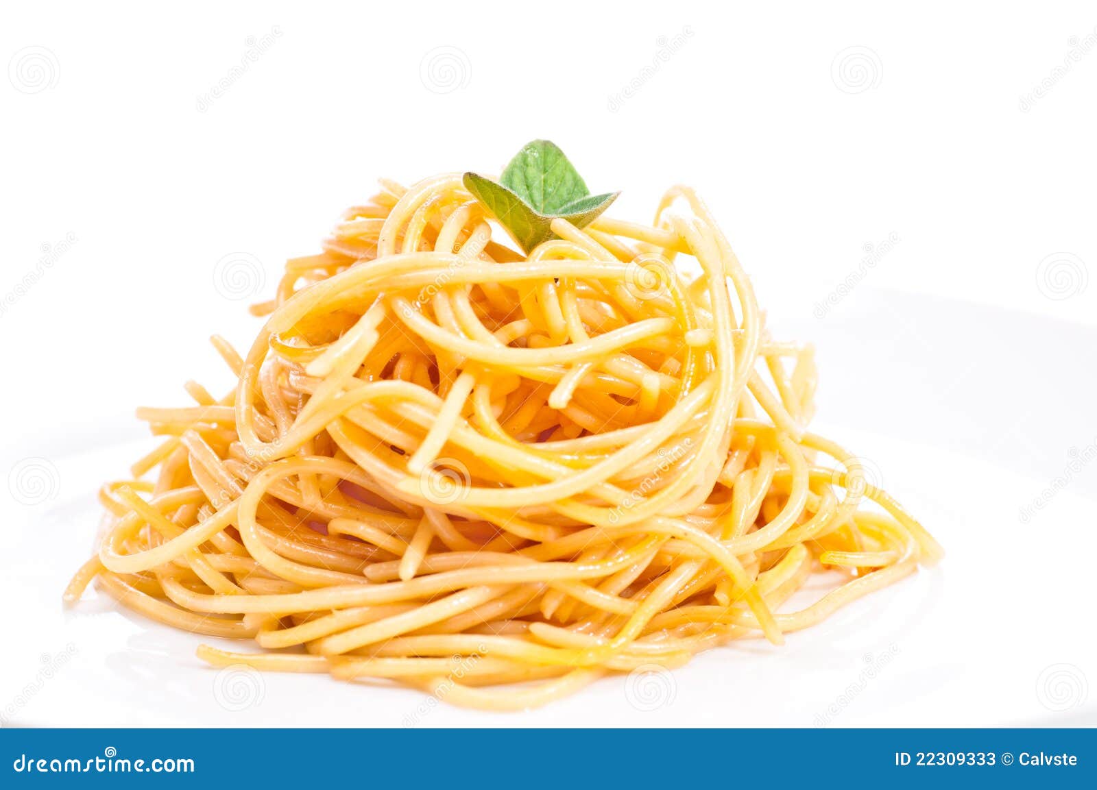 Plain Spaghetti Tossed in Olive Oil Stock Image - Image of plate ...
