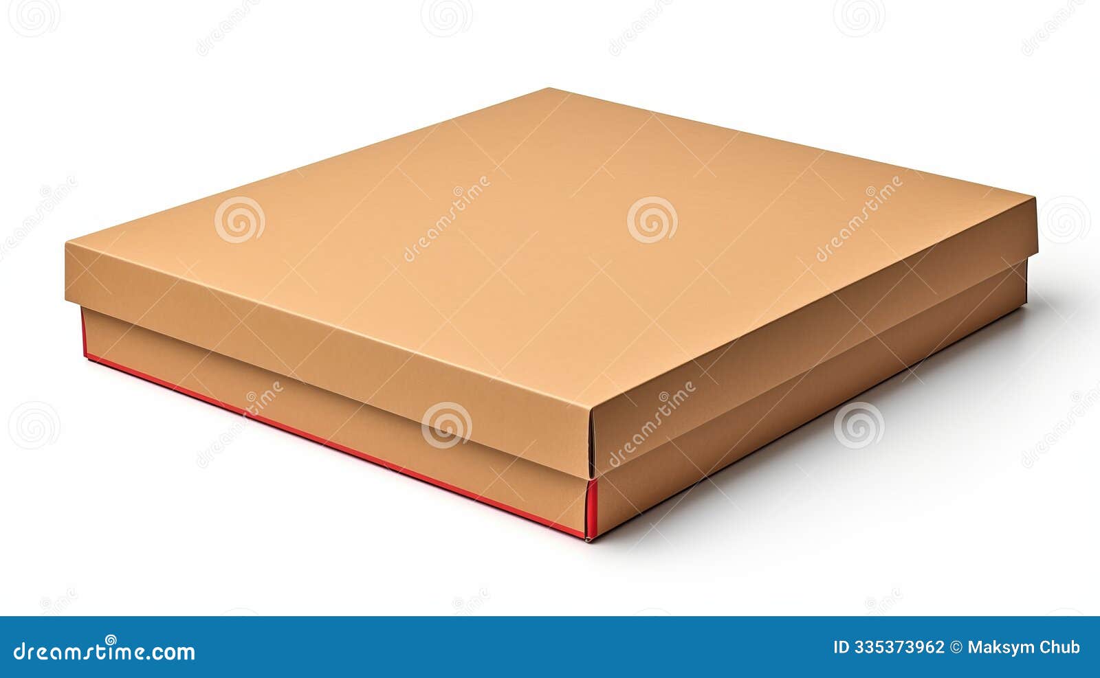 Square Cardboard Box Isolated On White. Carton Box For Storaging Or ...