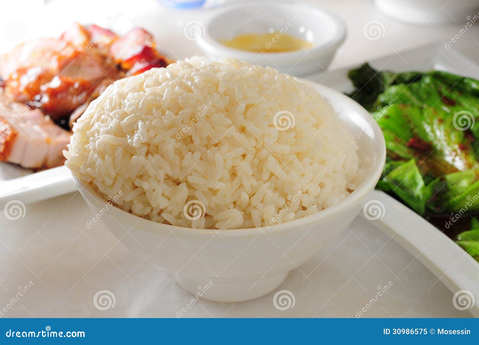 Plain steam rice stock image. Image of china, pork, style - 30986575