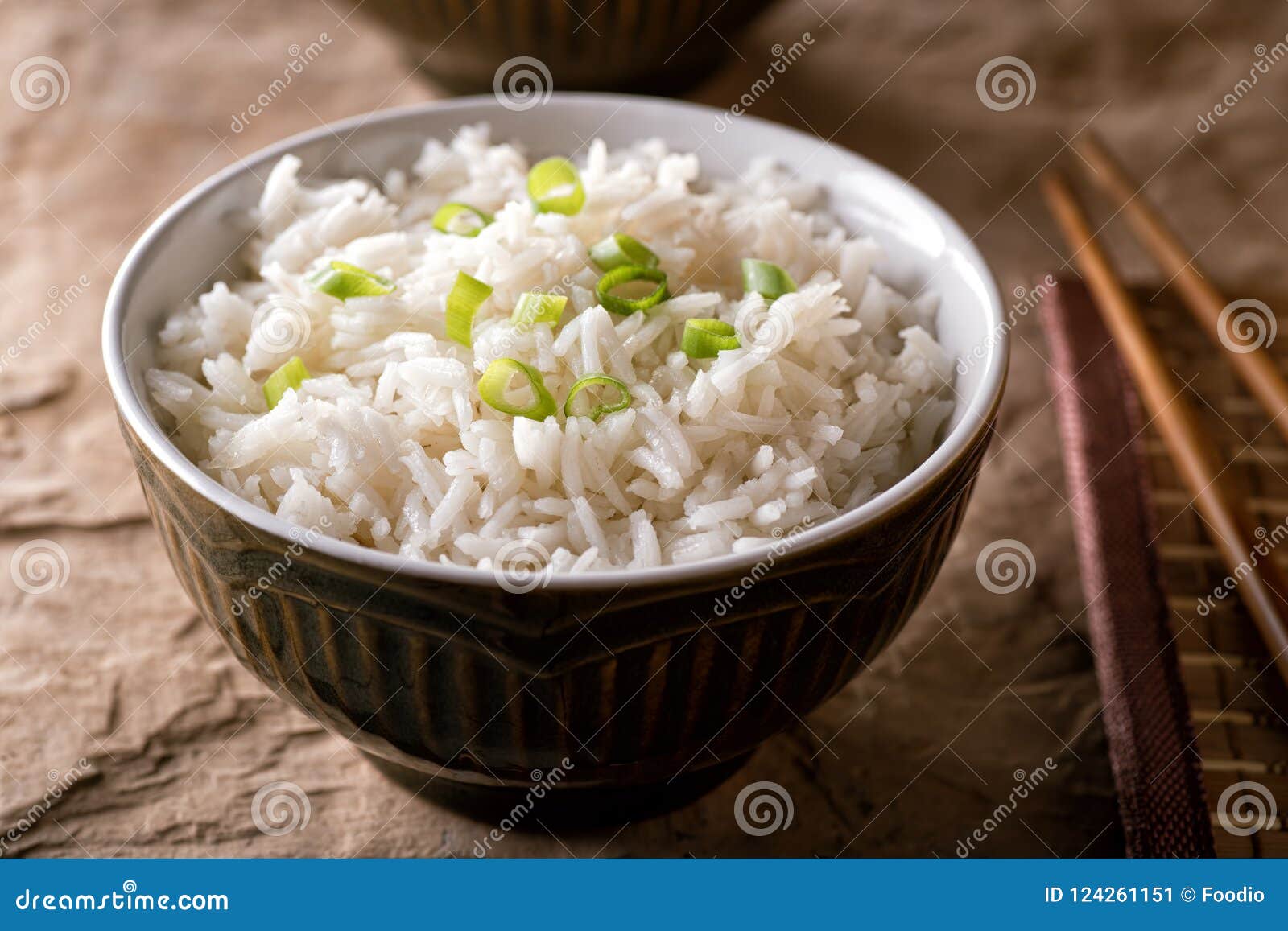 Plain Steamed Rice stock image. Image of white, grain - 124261151