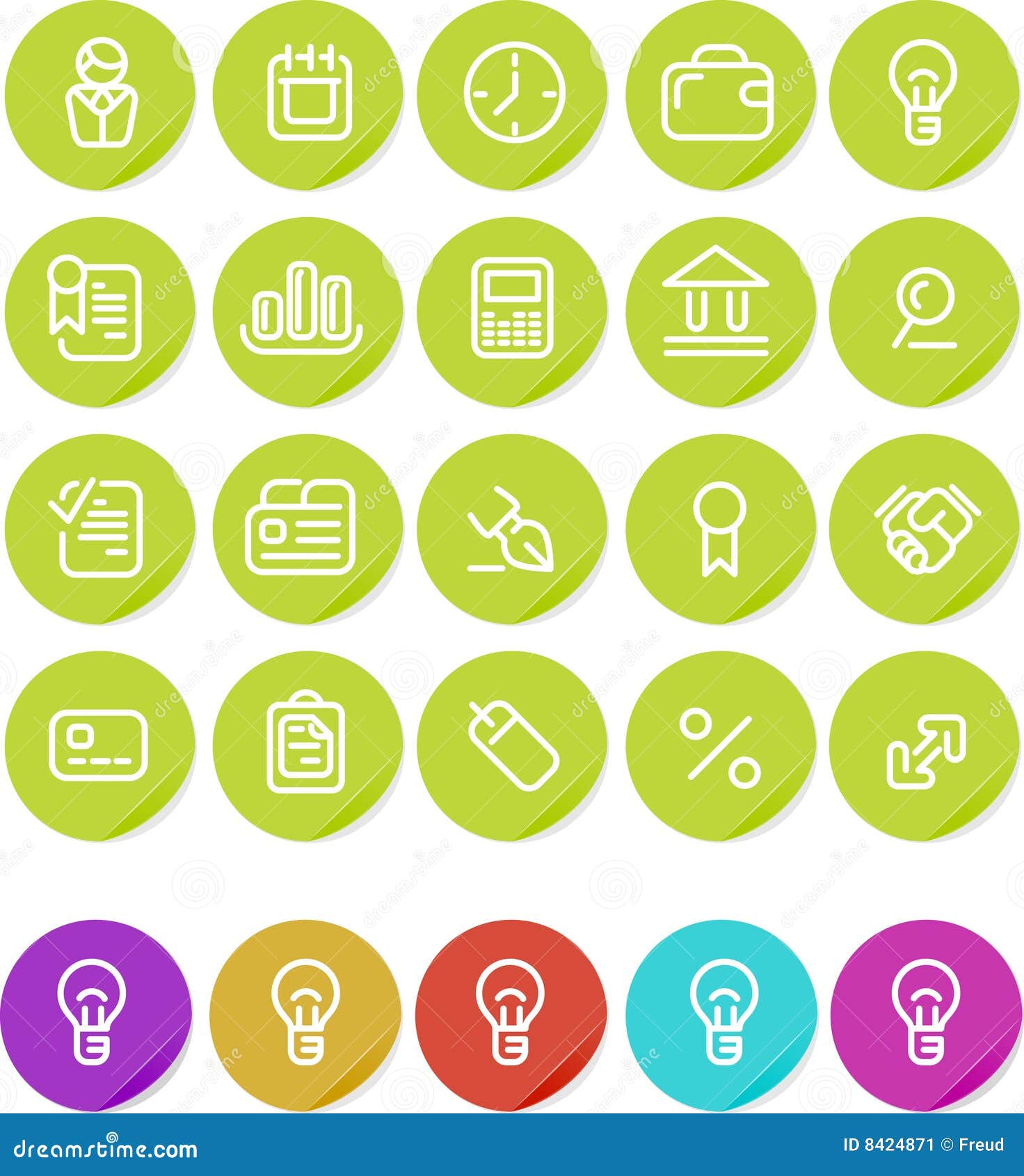 Plain Stickers Icon Set: Business Stock Vector - Illustration of icon ...