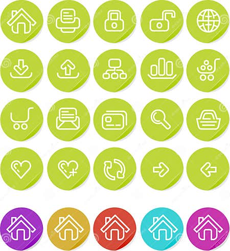 Plain Stickers Icon Set: Website and Internet Stock Vector ...