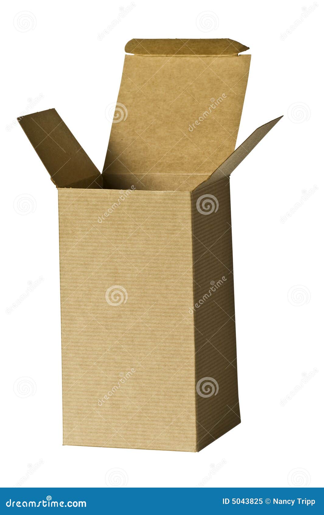 Plain Tall Brown Open Gift Box Stock Image - Image of container, tall ...