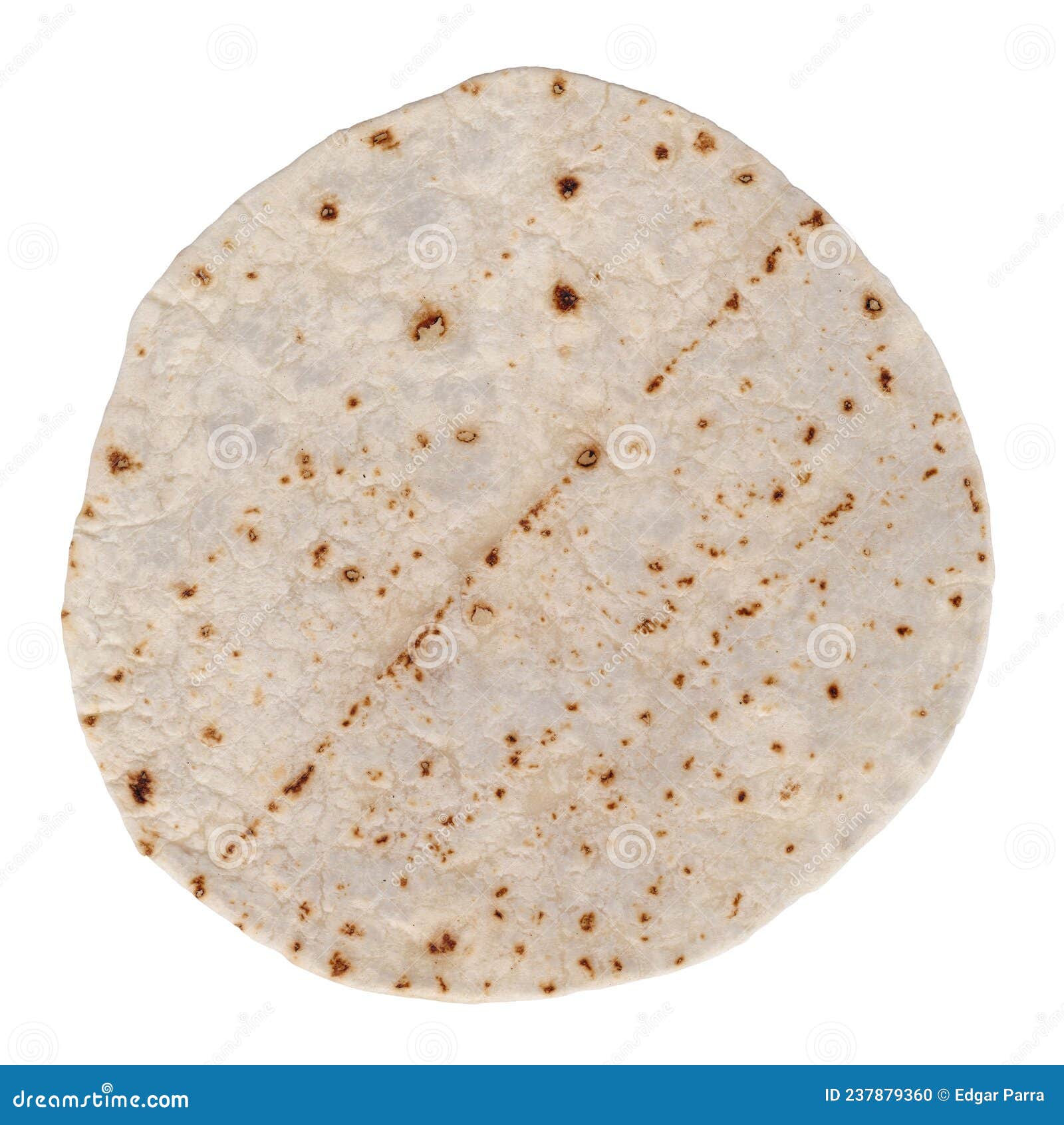 Plain Tortilla Wrap Isolated on White from Above Stock Photo - Image of ...